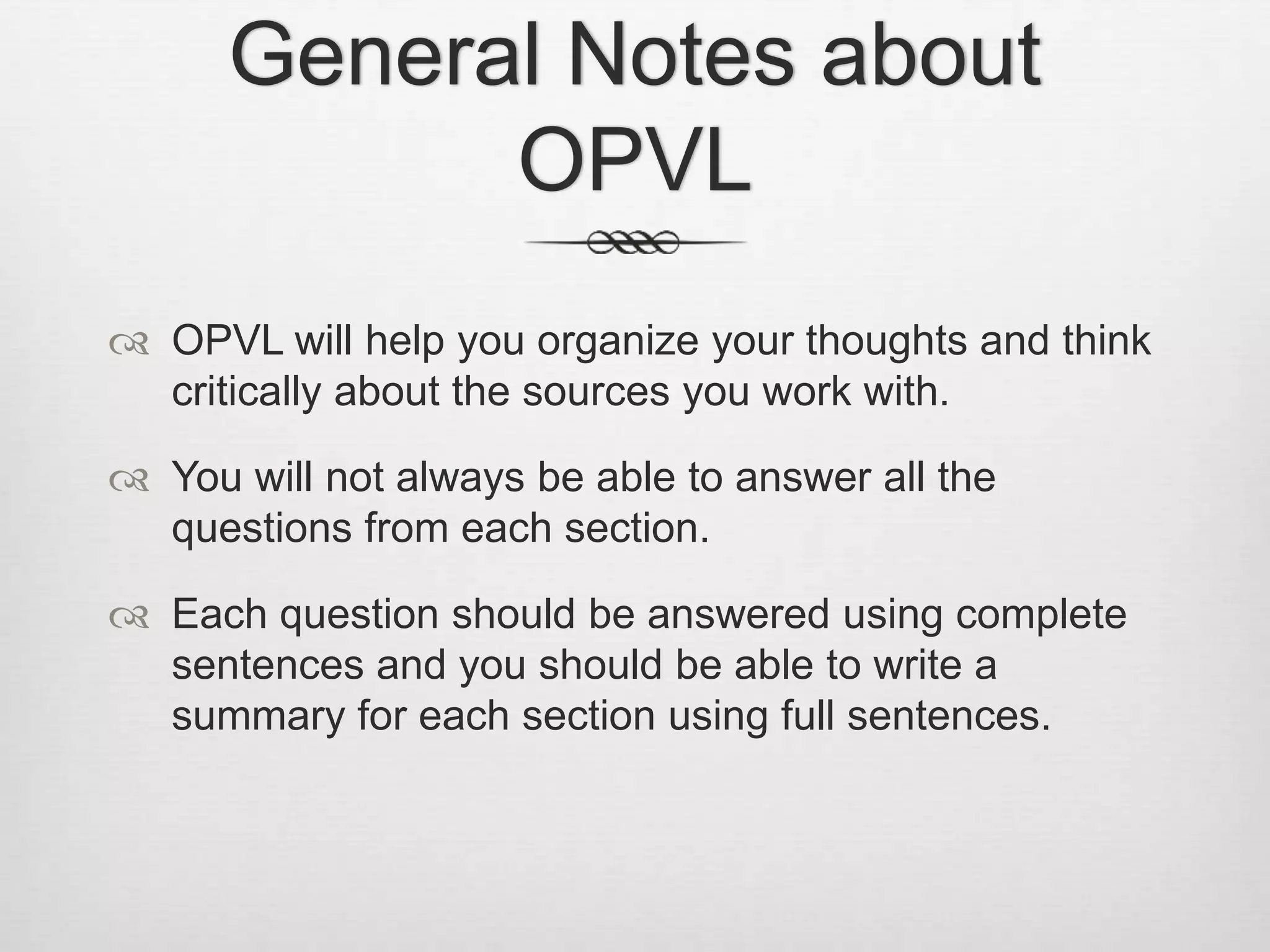 OPVL Overview | PPTX