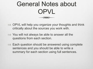 OPVL Overview | PPTX