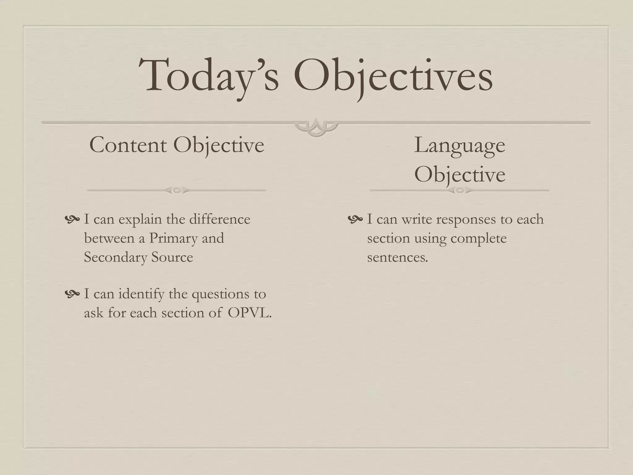 OPVL intro notes | PPTX