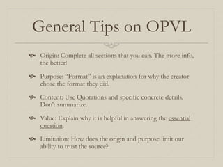 OPVL intro notes | PPT