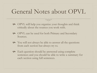 OPVL intro notes | PPT