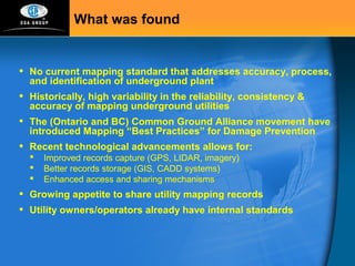 CSA s250 Mapping of Underground Utility Infrastructure | PPT