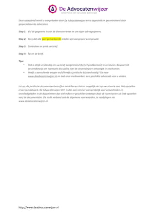 Opzegbrief contract de advocatenwijzer | PDF | Legal Services Industry | Industries