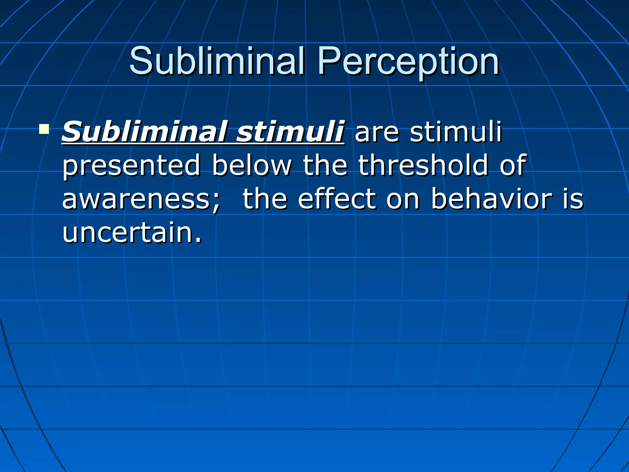 Physiology of Special Senses and Perception | PPT
