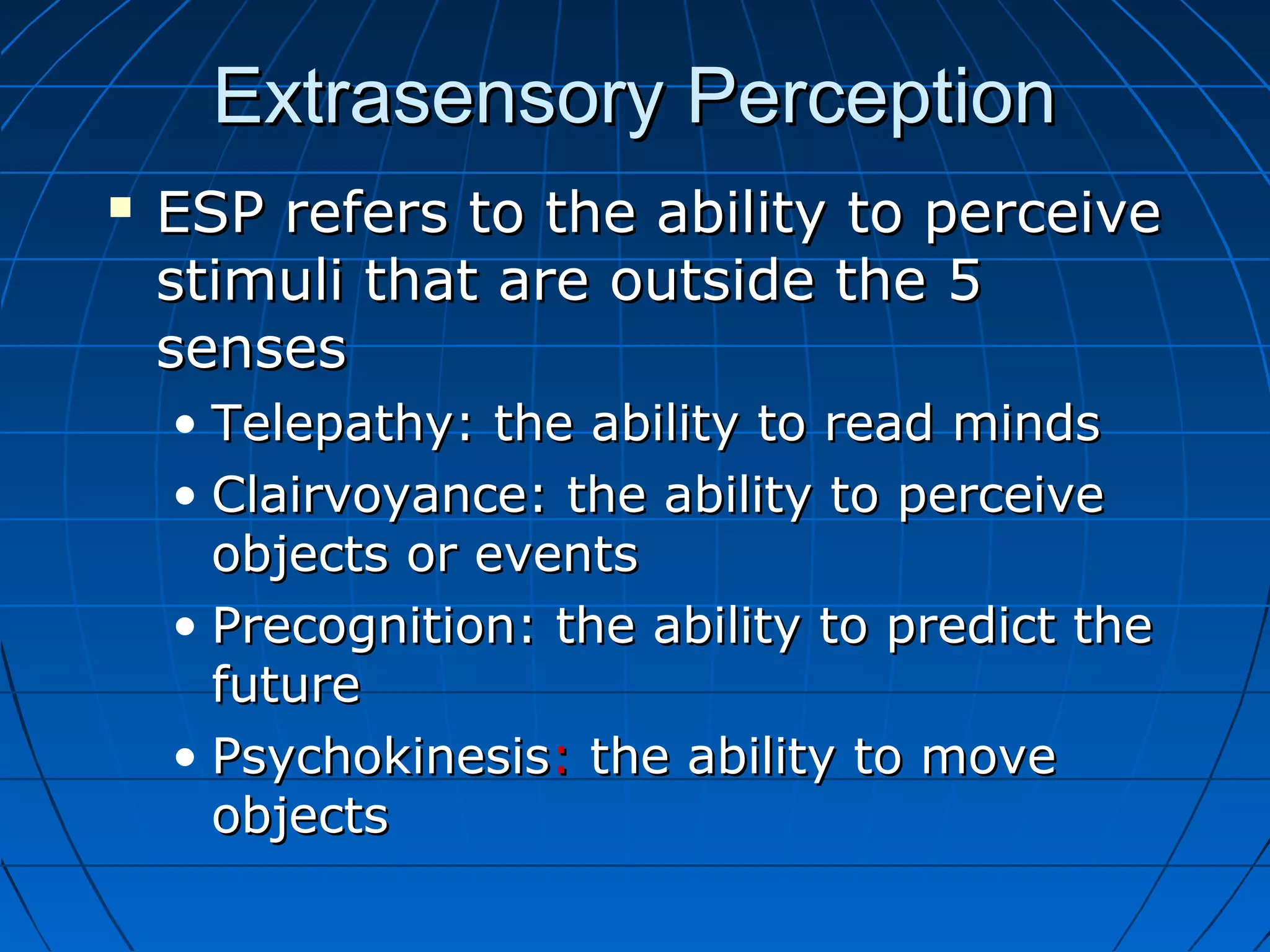 Physiology of Special Senses and Perception | PPT
