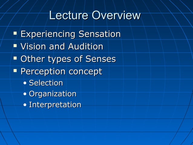 Physiology of Special Senses and Perception | PPT | Brain and Nervous ...