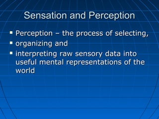 Physiology of Special Senses and Perception | PPT