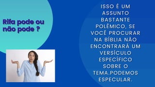 Rifa é Pecado ? O que a bíblia diz sobre jogos de azar | PDF