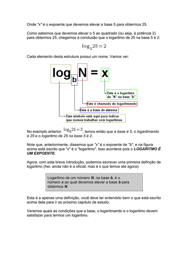 O que é logaritmo matematica | PDF