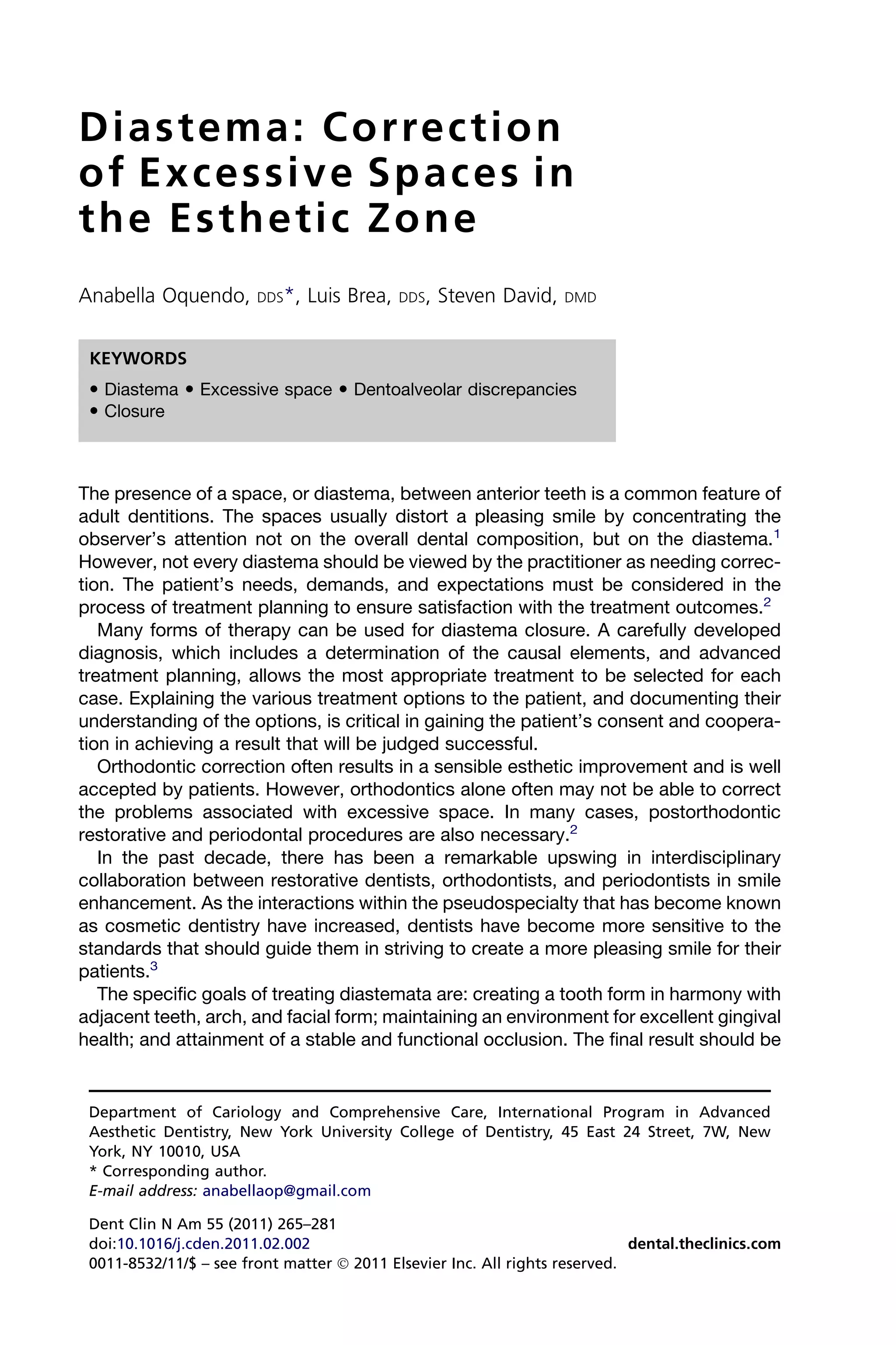 Diastema Correction of Excessive Spaces | PDF