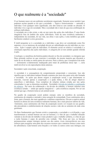 O que realmente é a sociedade (artigo) | PDF