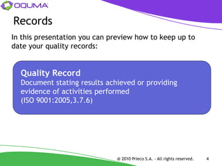 Quality Management Records and Dashboards | PPT