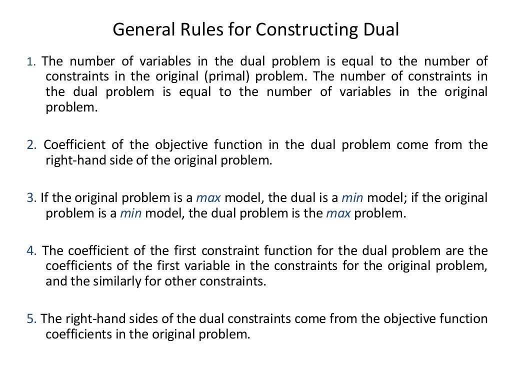 Primal And Dual Problem