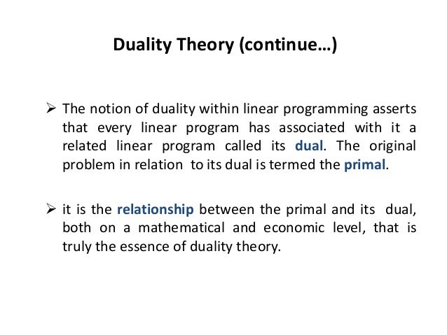 Primal And Dual Problem