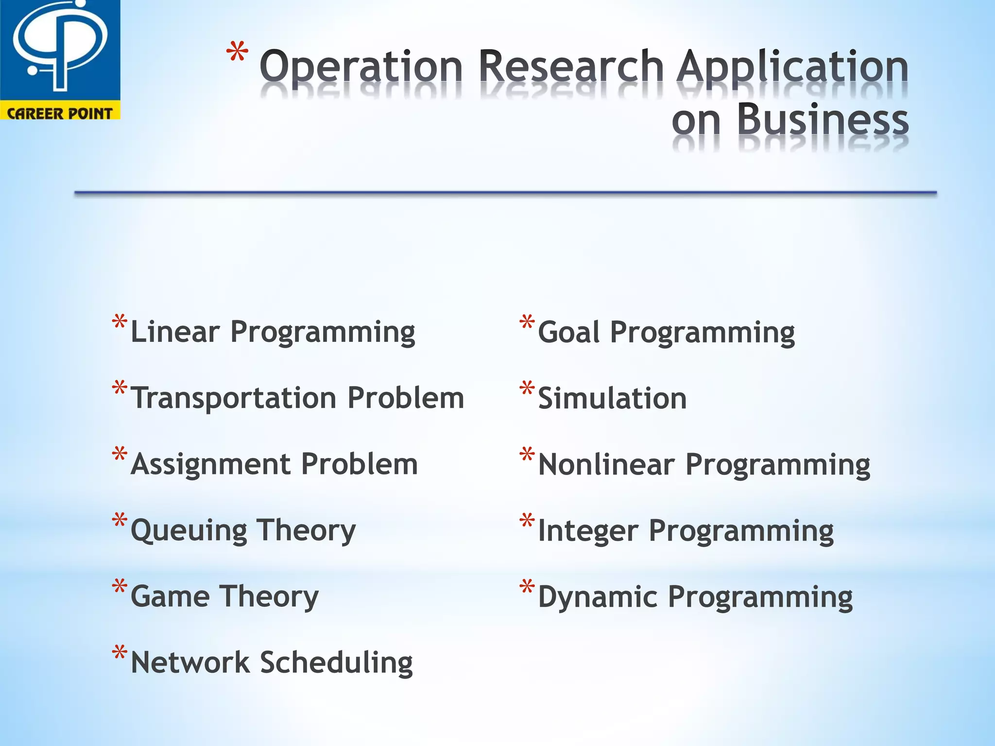 Operation Research | PPTX