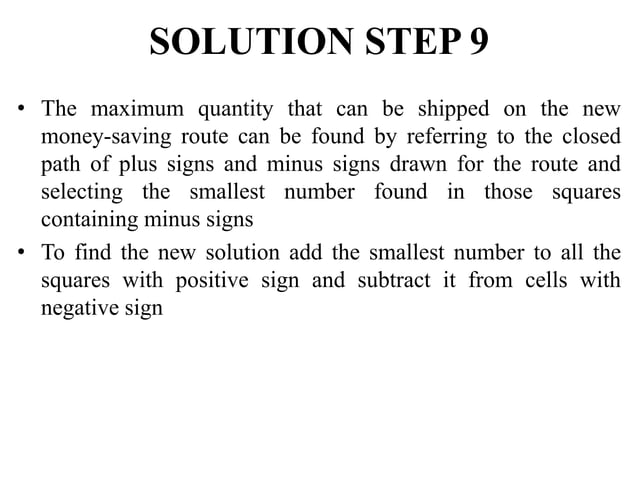 Stepping Stone Method | PPTX