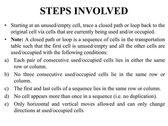 Stepping Stone Method | PPTX