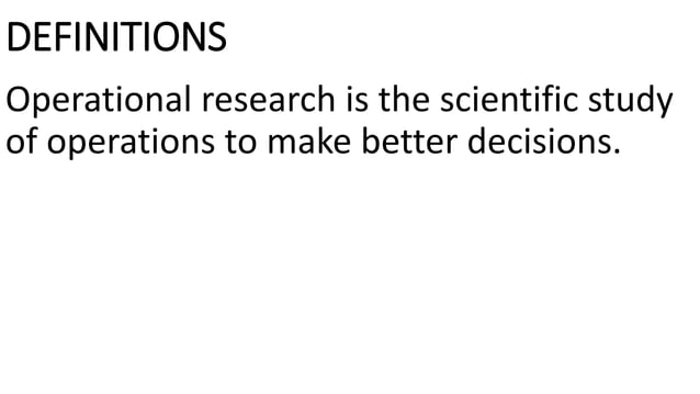 Operation Research VS Software Engineering | PPT