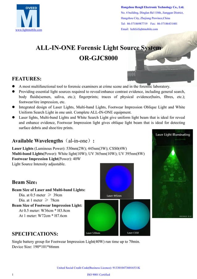 ALL-IN-ONE Forensic Light Source System | PDF