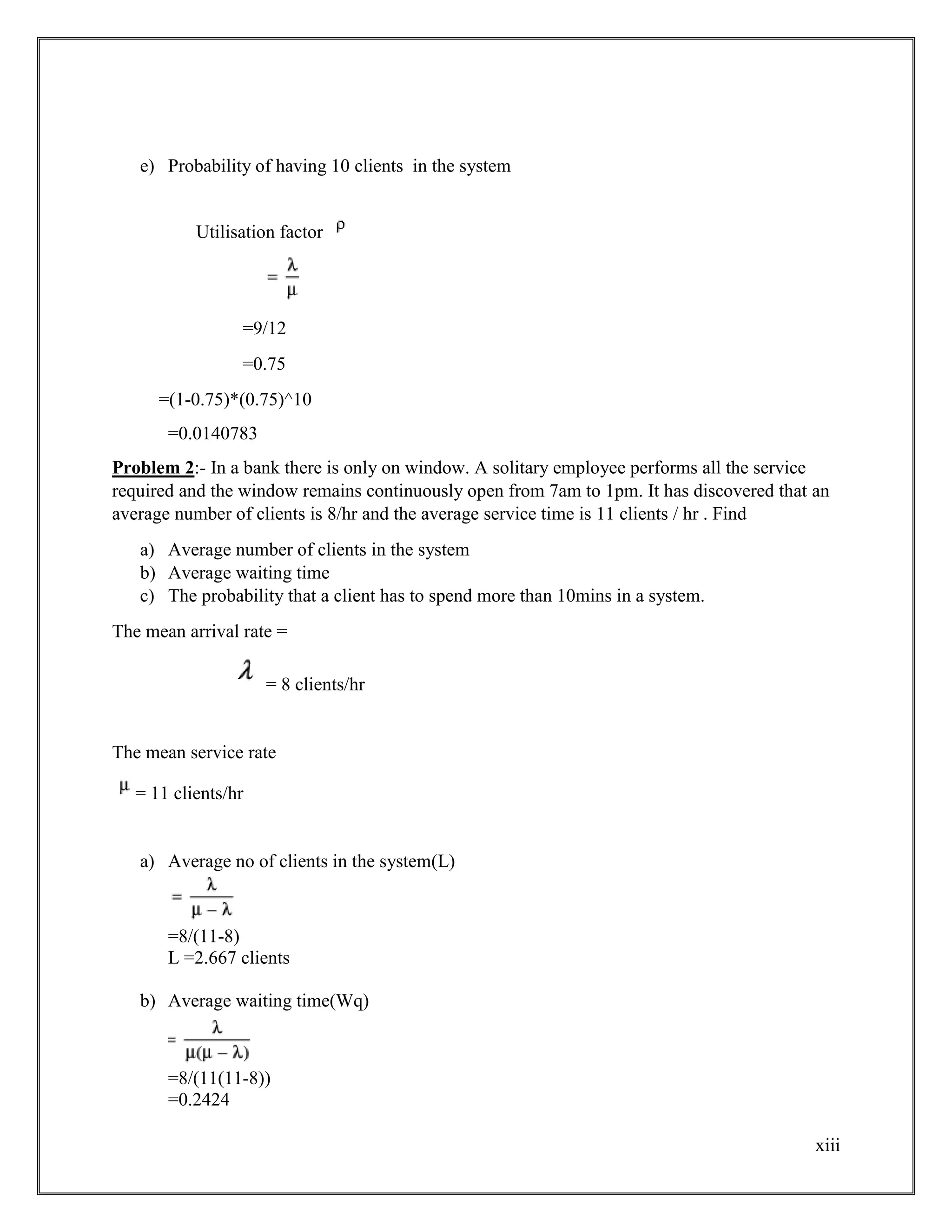 queueing problems in banking | PDF