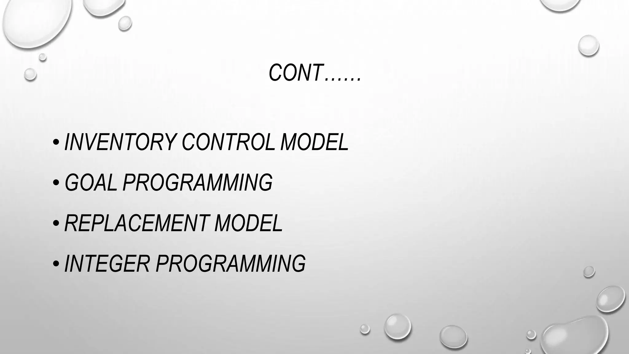 OPERATIONAL RESERACH | PPTX | Business | Business and Finance