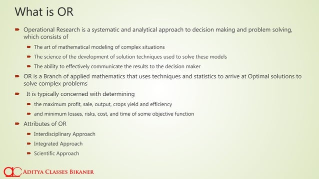 Introduction to Operations Research | PPTX | Computer Software and ...