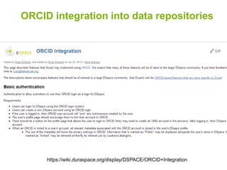ORCID Implementation in Open Access Repositories and Institutional Research Information ...