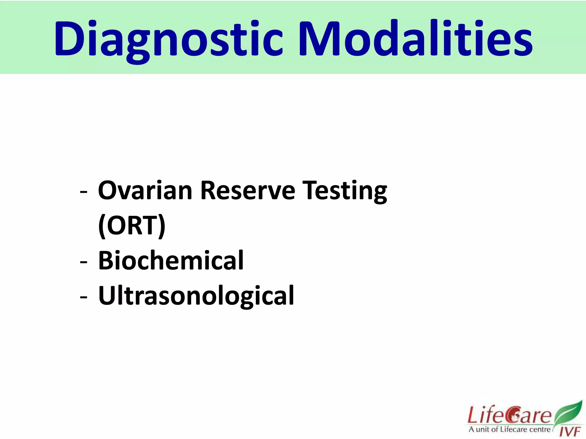 Ovarian Reserve Testing in Infertility Dr. Jyoti Agarwal Dr. Sharda ...