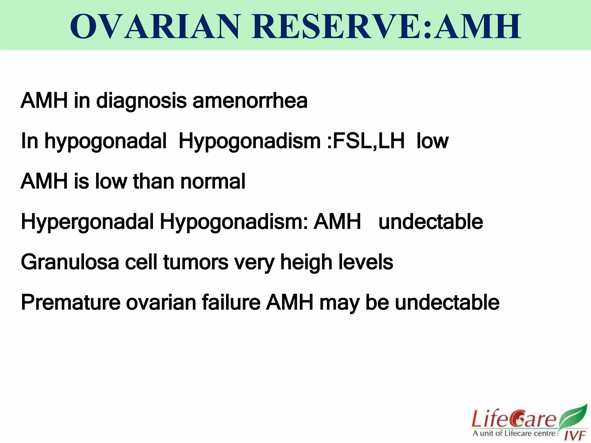 Ovarian Reserve Testing in Infertility Dr. Jyoti Agarwal Dr. Sharda ...