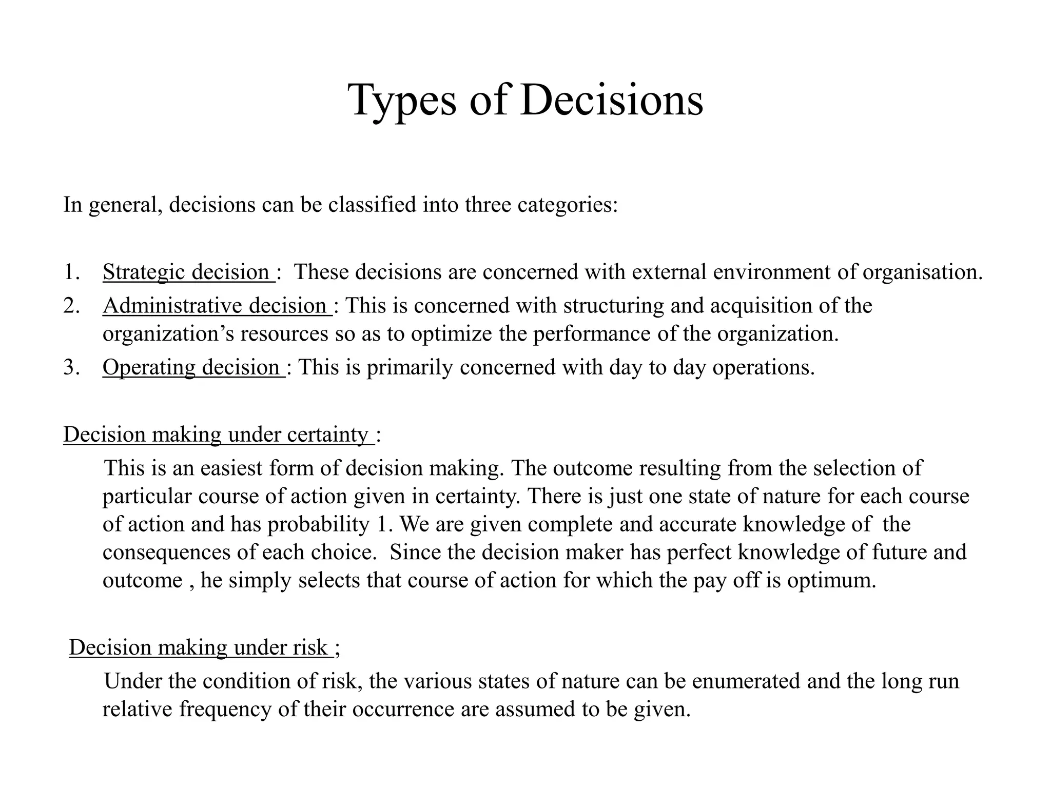 Operations research : Decision Theory, Dynamic Programming, and ...