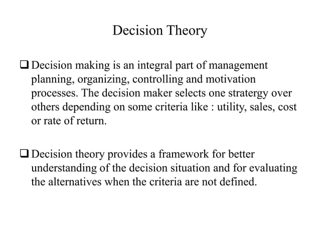 Operations research : Decision Theory, Dynamic Programming, and ...