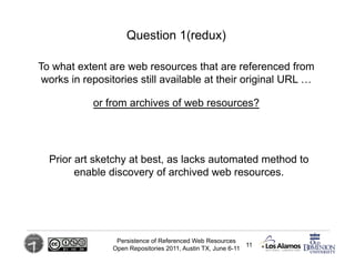 Analyzing the Persistence of Referenced Web Resources with Memento | PPT