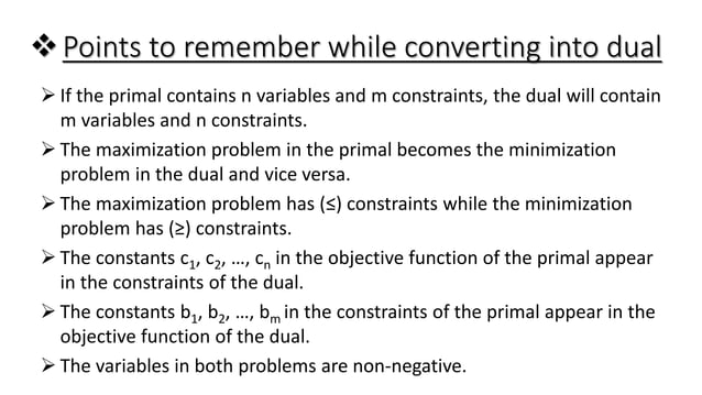 PRIMAL & DUAL PROBLEMS | PPTX | Programming Languages | Computing