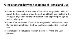 PRIMAL & DUAL PROBLEMS | PPTX