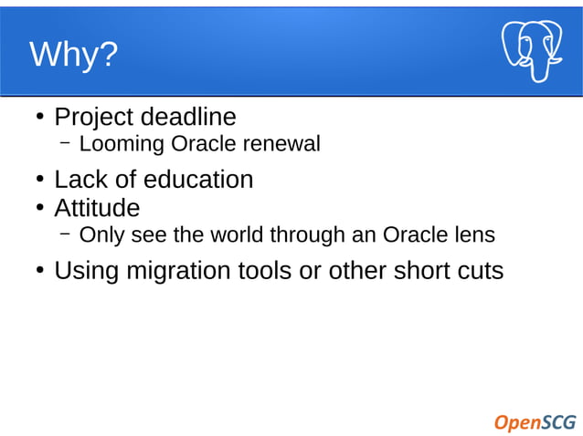 Top 10 Mistakes When Migrating From Oracle to PostgreSQL | PPT