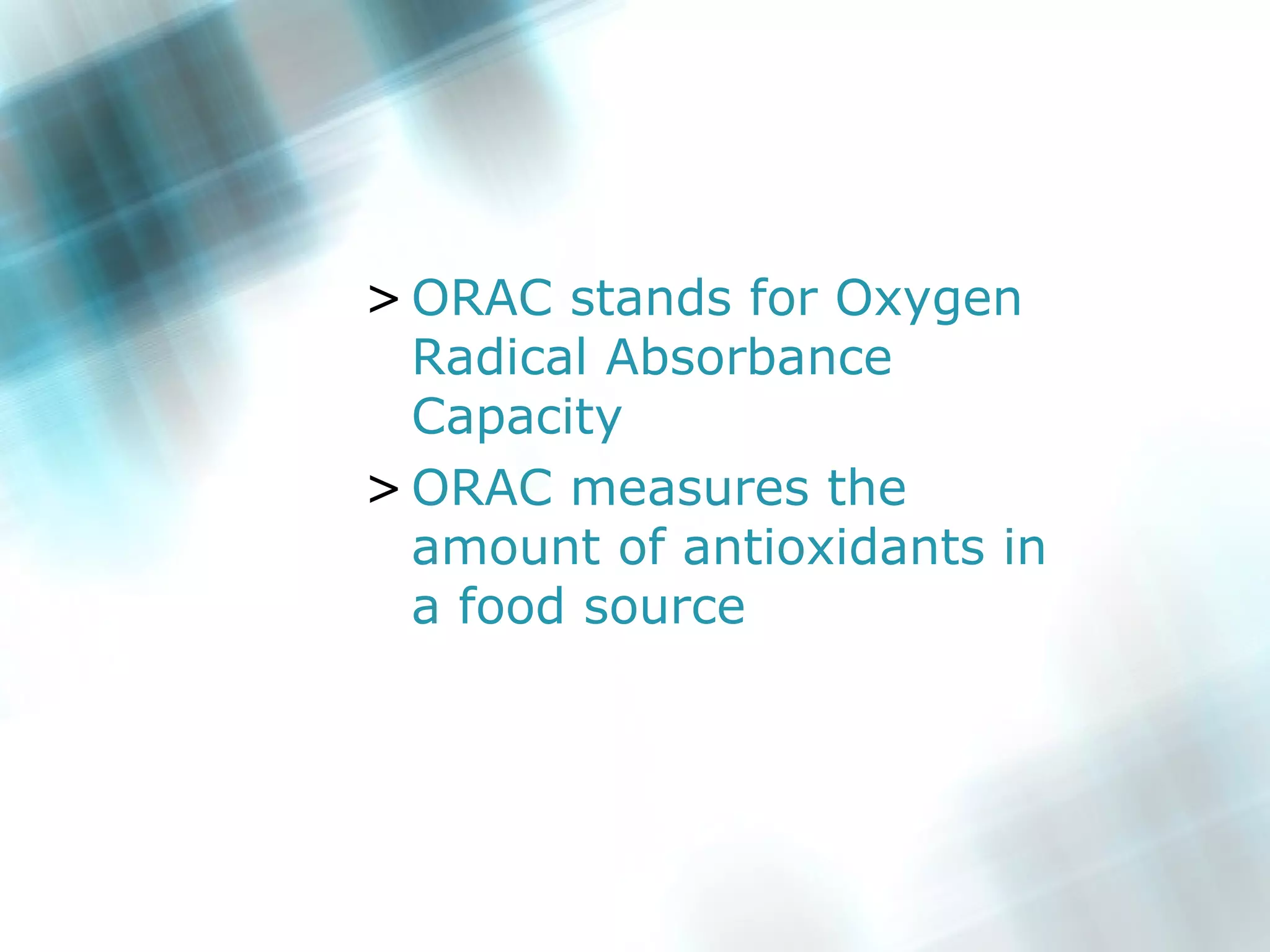 What the ORAC score means | PPT | Healthy Cooking and Eating | Food & Drink