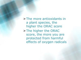 What the ORAC score means | PPT | Healthy Cooking and Eating | Food & Drink