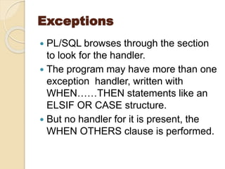 Oracel CURSOR AND EXCEPTIONS | PPTX