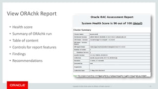 Oracle ORAchk - An Overview Guide to Oracle Stack Health Checks | PDF