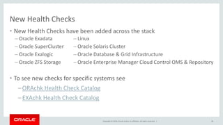 ORAchk EXAchk what's new in 12.1.0.2.7 | PPT