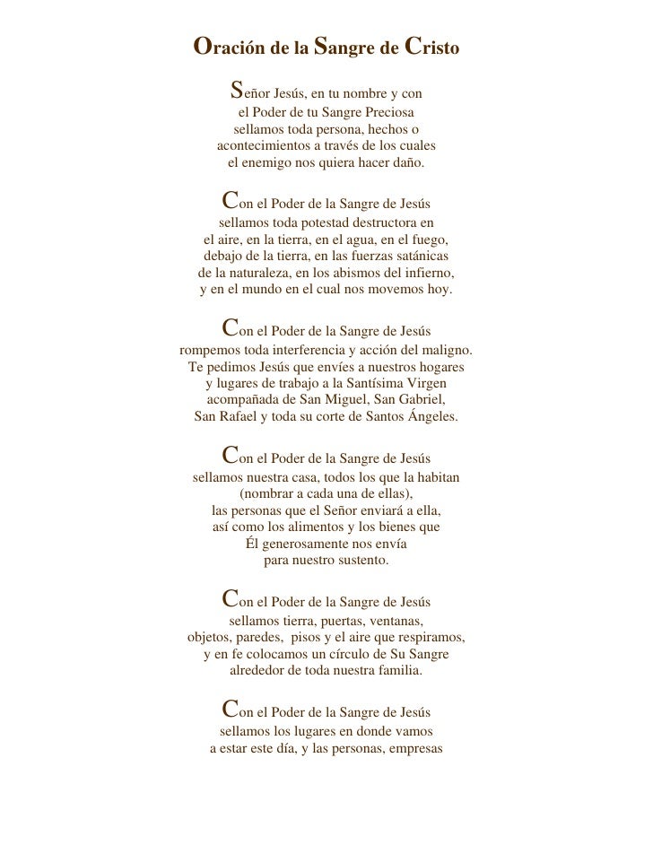 Oracion De La Sangre De Cristo - All You Need Infos Oracion De La Sangre De Cristo - All You Need Infos