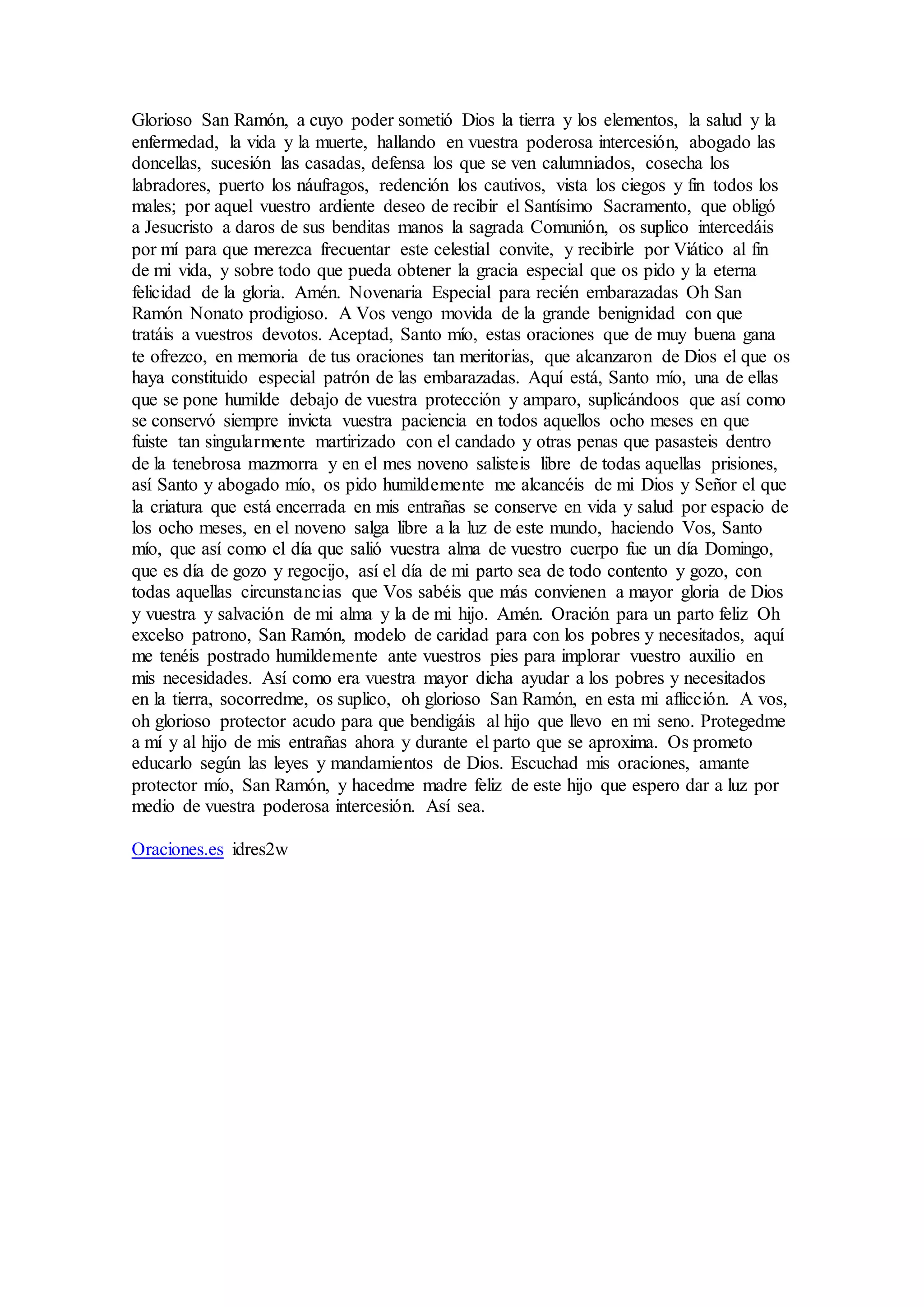 Oración de las embarazadas | DOCX