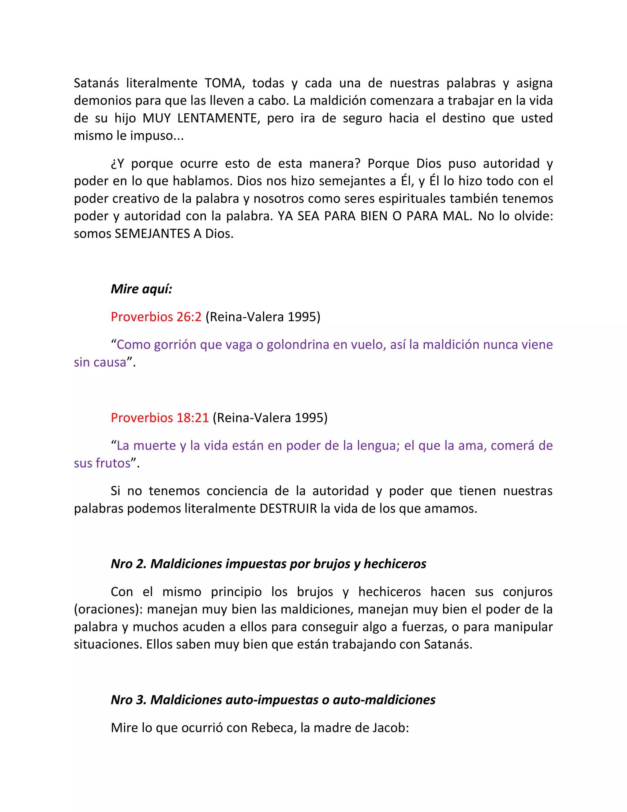Oración para romper maldiciones impuestas | PDF