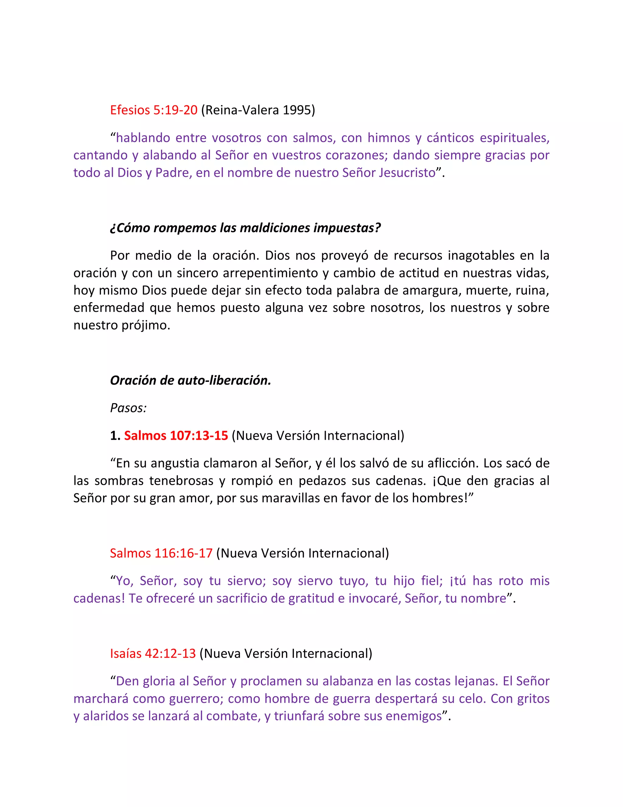 Oración para romper maldiciones impuestas | PDF