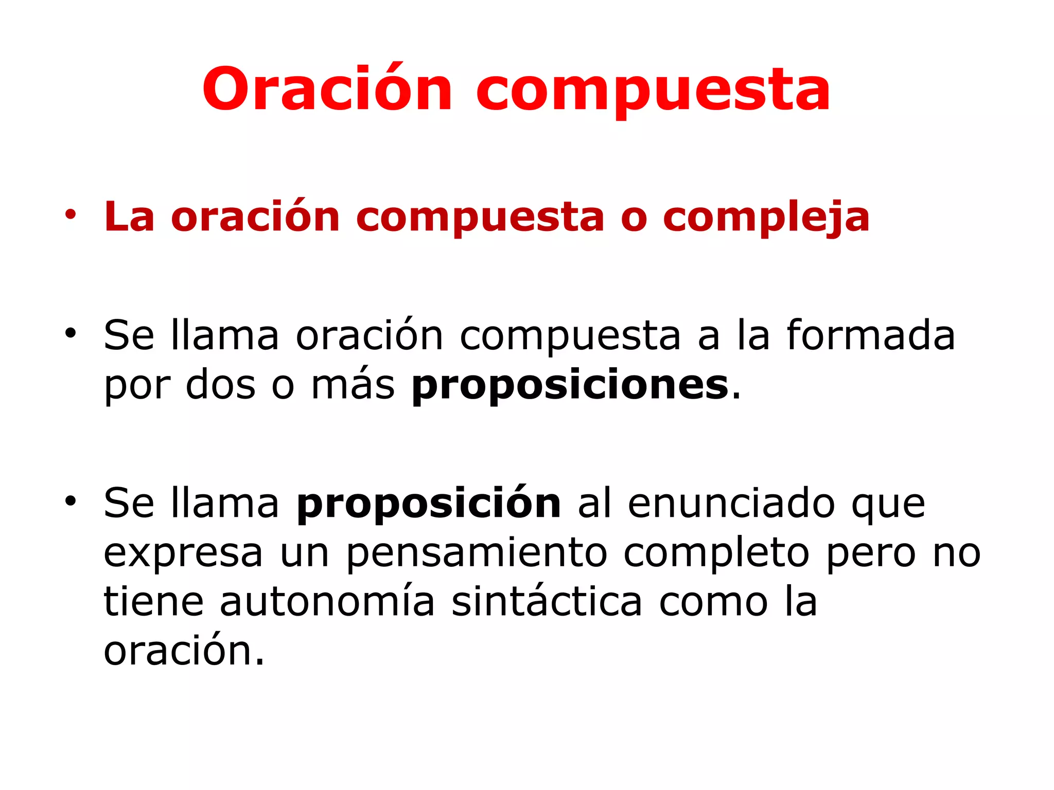 Oración simple y compuesta | PPT