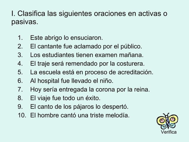 Oraciones activas y pasivas | PPT