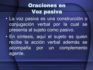 Oraciones activas y pasivas | PPTX