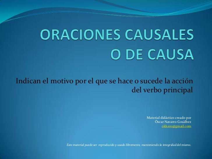 Ejemplos De Oraciones Causales - abstractor