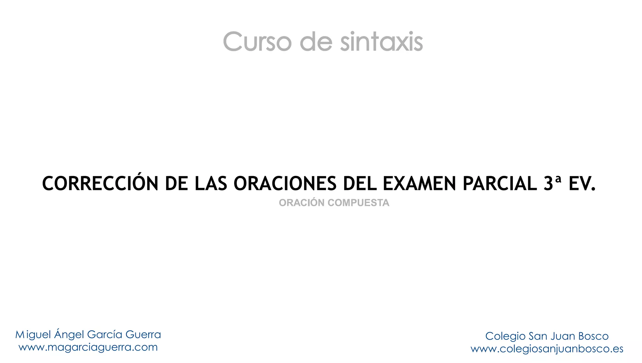 Análisis sintáctico para la selectividad (I) | PPT