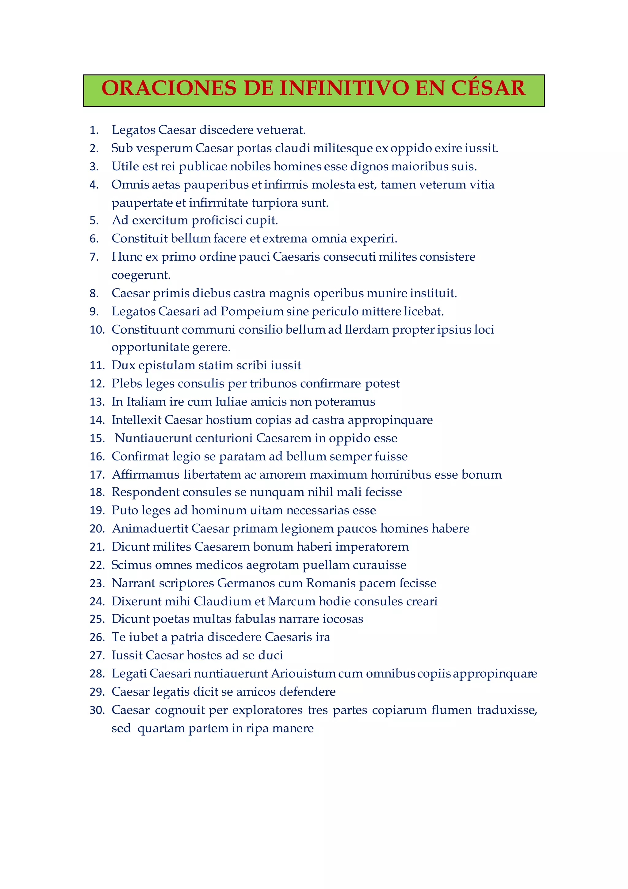 Oraciones de infinitivo | DOCX